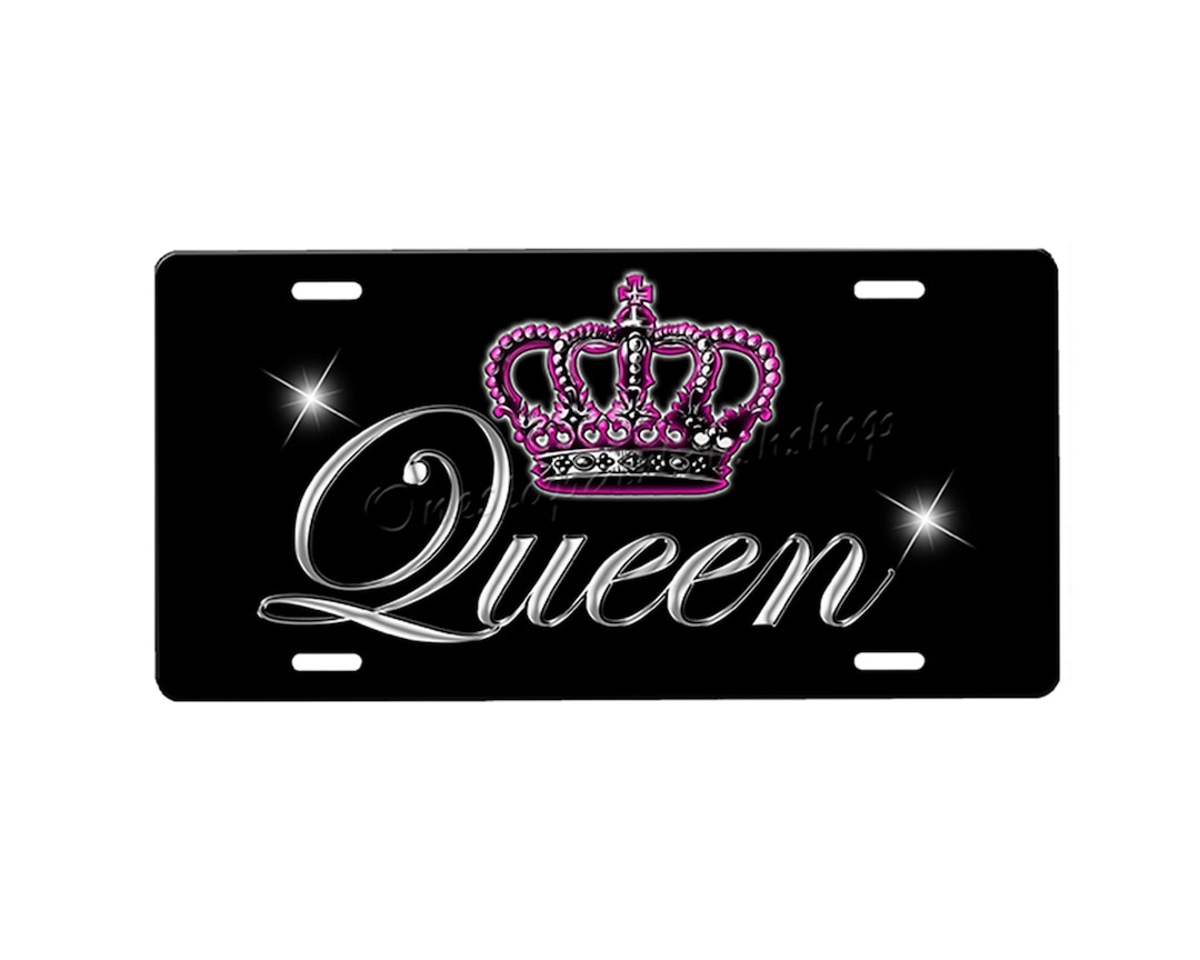 Queen Front License Plate With Custom Background Options - Etsy
