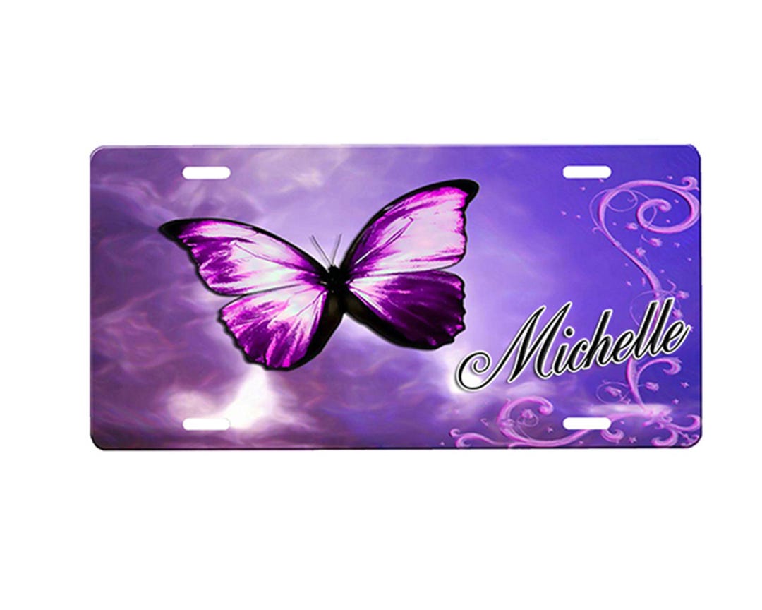 Butterfly Personalized License Plate With Custom Background Options - Etsy