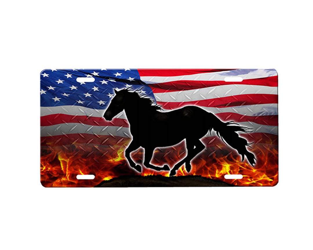 Horse Front License Plate With Custom Background Options - Etsy