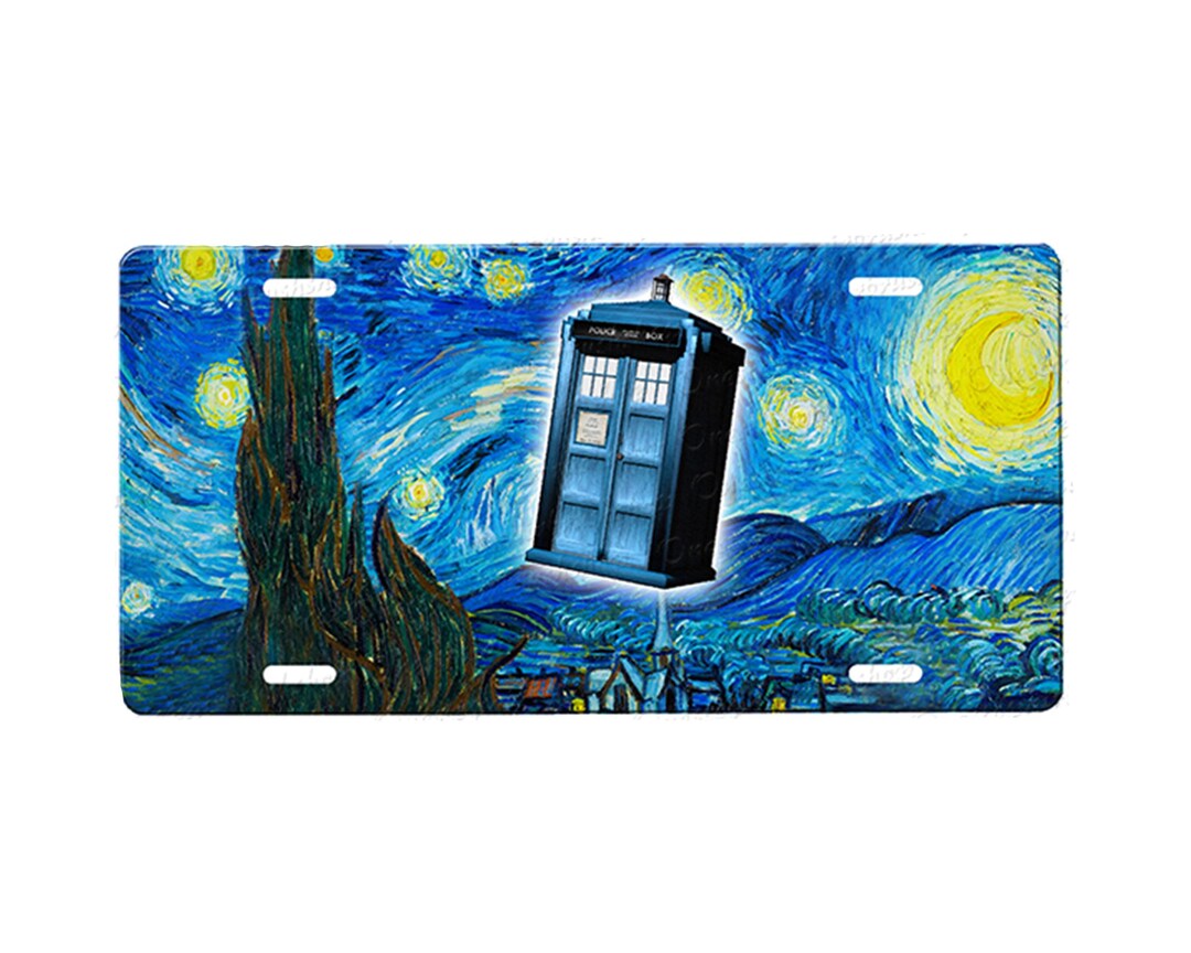 Doctor Who Starry Night Van Gogh License Plate With Custom Background ...