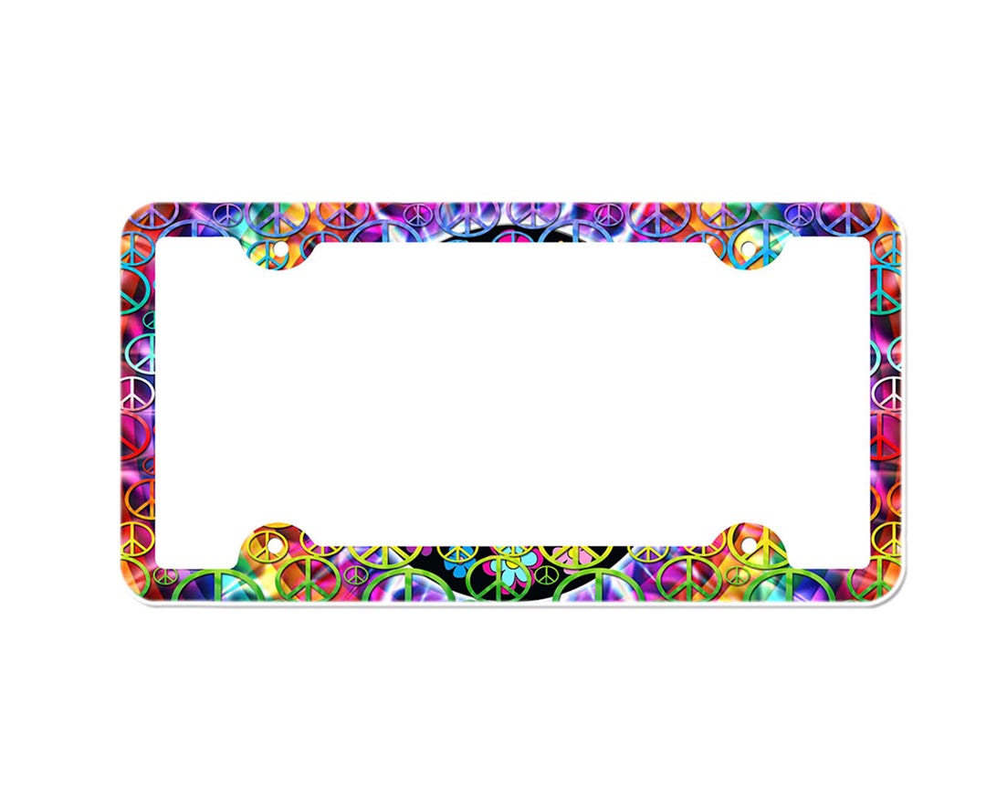 Peace Sign License Plate Frame With Custom Background Options - Etsy