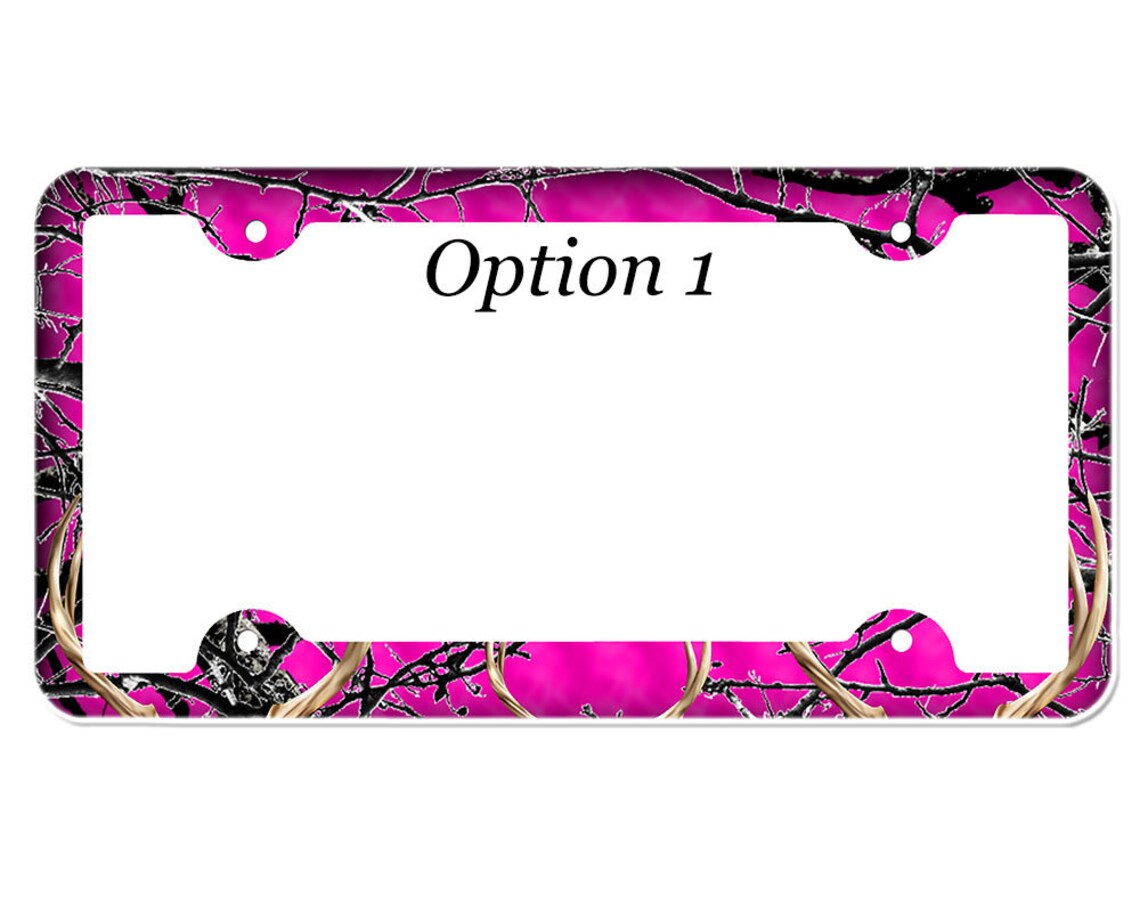 Pink Camouflage License Plate Frame - Etsy