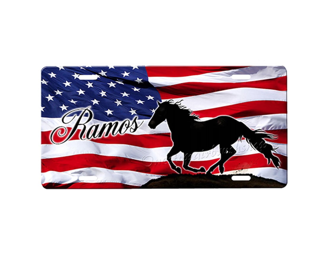 Horse Personalized License Plate With Custom Background Options - Etsy