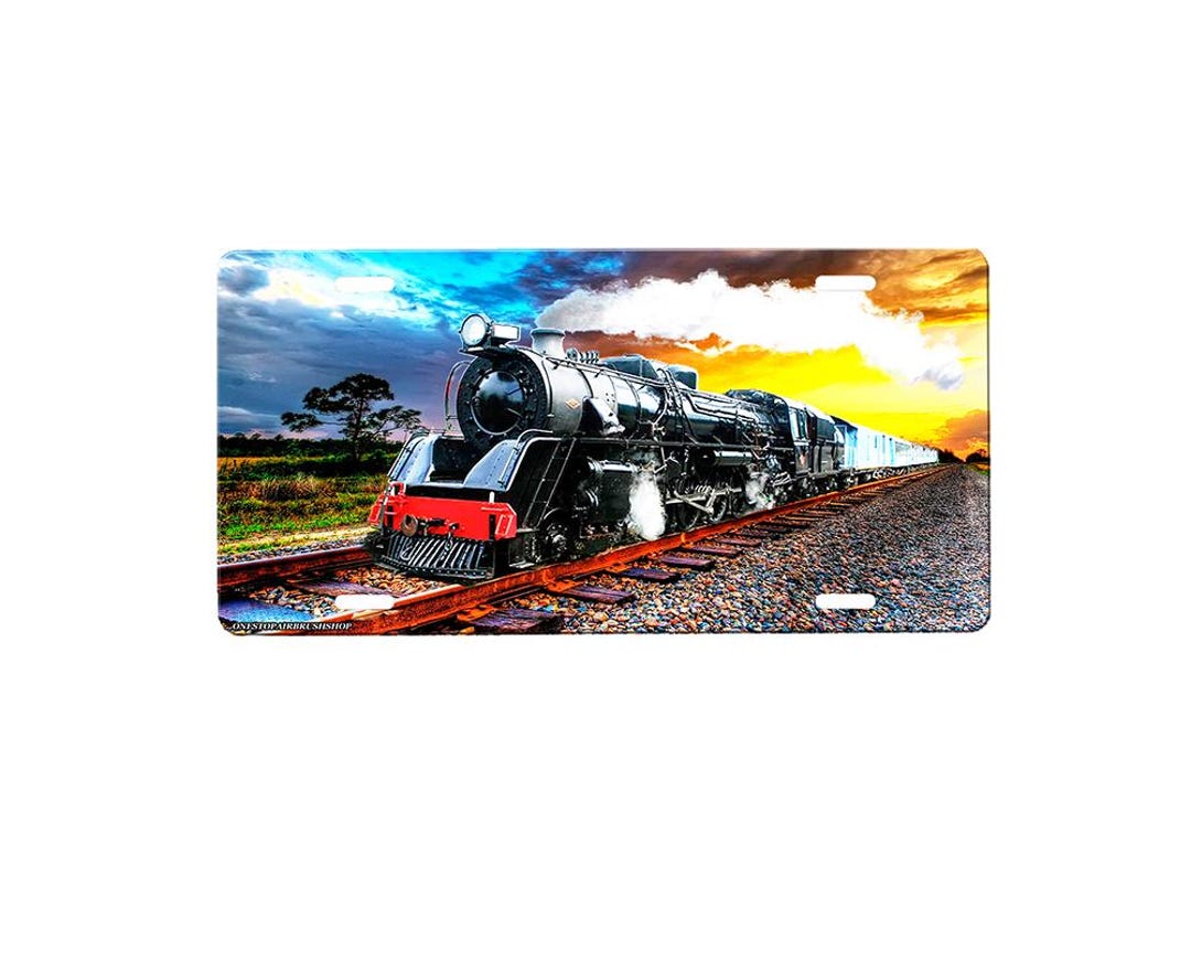 Train License Plate With Custom Background Options - Etsy