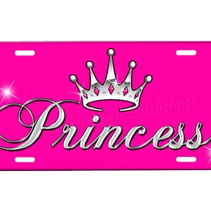 Princess Crown License Plate With Custom Background Options - Etsy