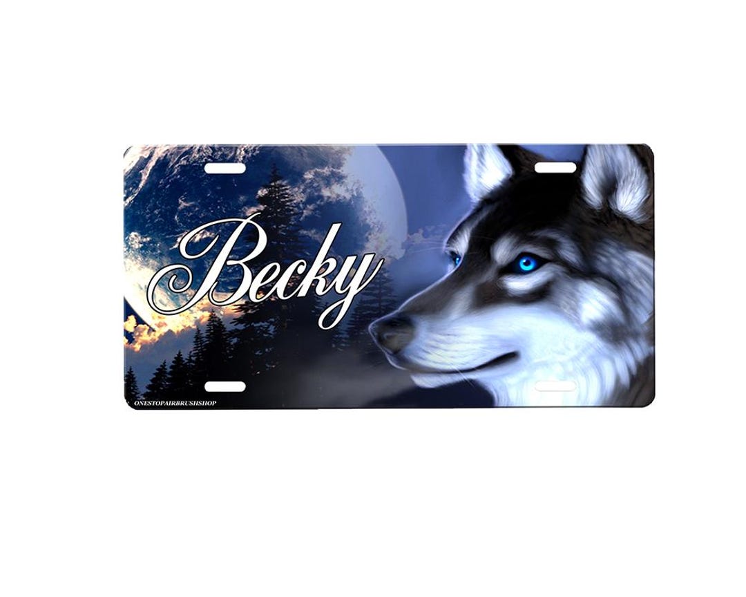 Wolf License Plate - Etsy