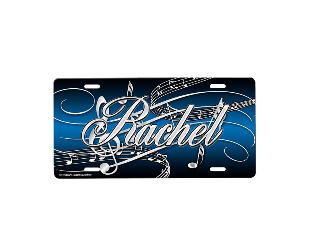 Music Notes Personalized Front License Plate With Custom Background ...