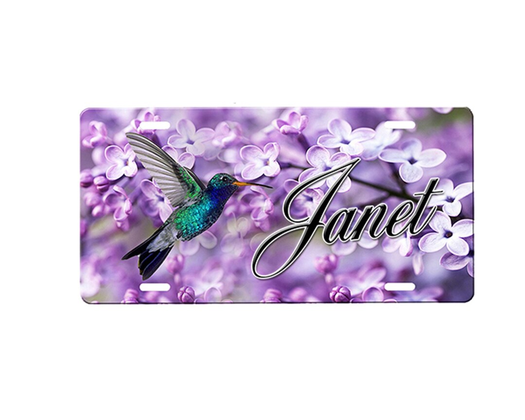 Hummingbird Personalized Front License Plate With Custom Background ...