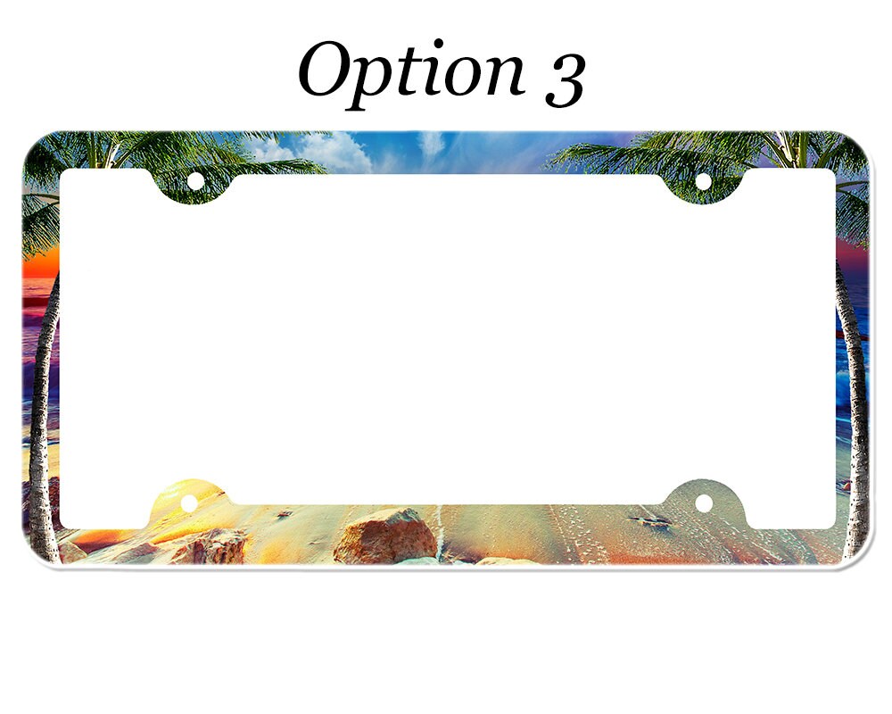 Beach License Plate Frame With Custom Background Options - Etsy