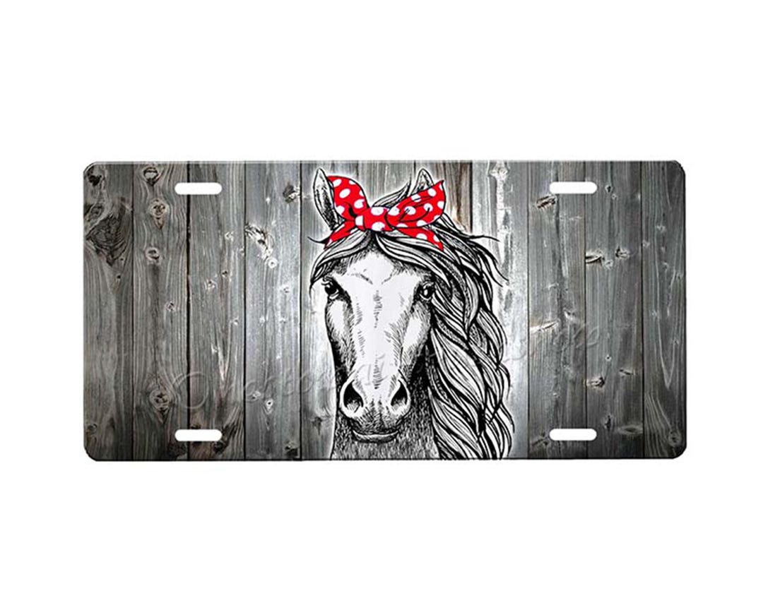 Horse License Plate With Custom Background Options - Etsy