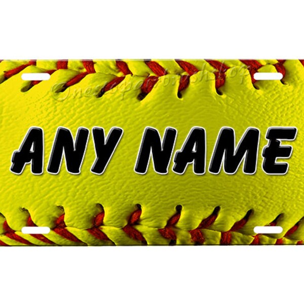 Softball License Plate Svg - Etsy