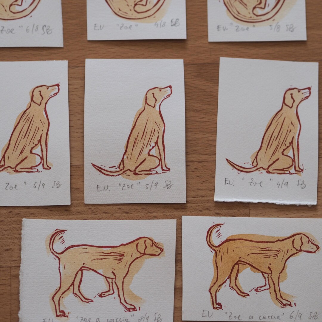 ZOE Three Linocut Illustrations - Etsy