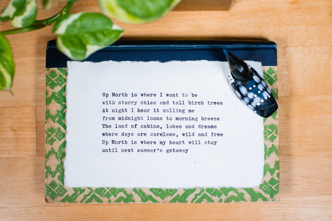 POEM - Original Poetry, Typewriter Poem, up North Poem, Cabin Decor ...