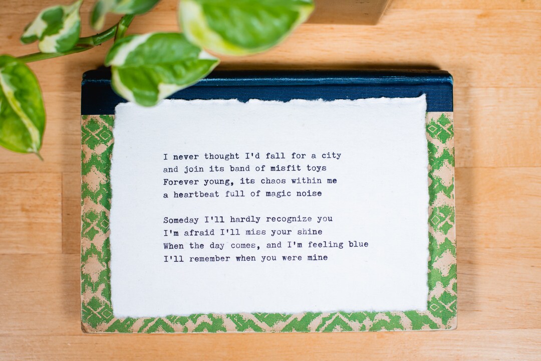 POEM - Original Poetry, Typewriter Poem, City Poem, Home Decor, Title ...