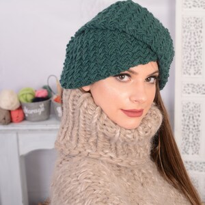 Full Head Covering, Turban Hat for Women, Stretchy Wool Turban ...