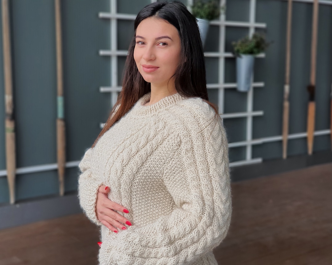 Ready to Ship in Size XL, 100 % Alpaca Sweater , Super Soft and Chunky ...