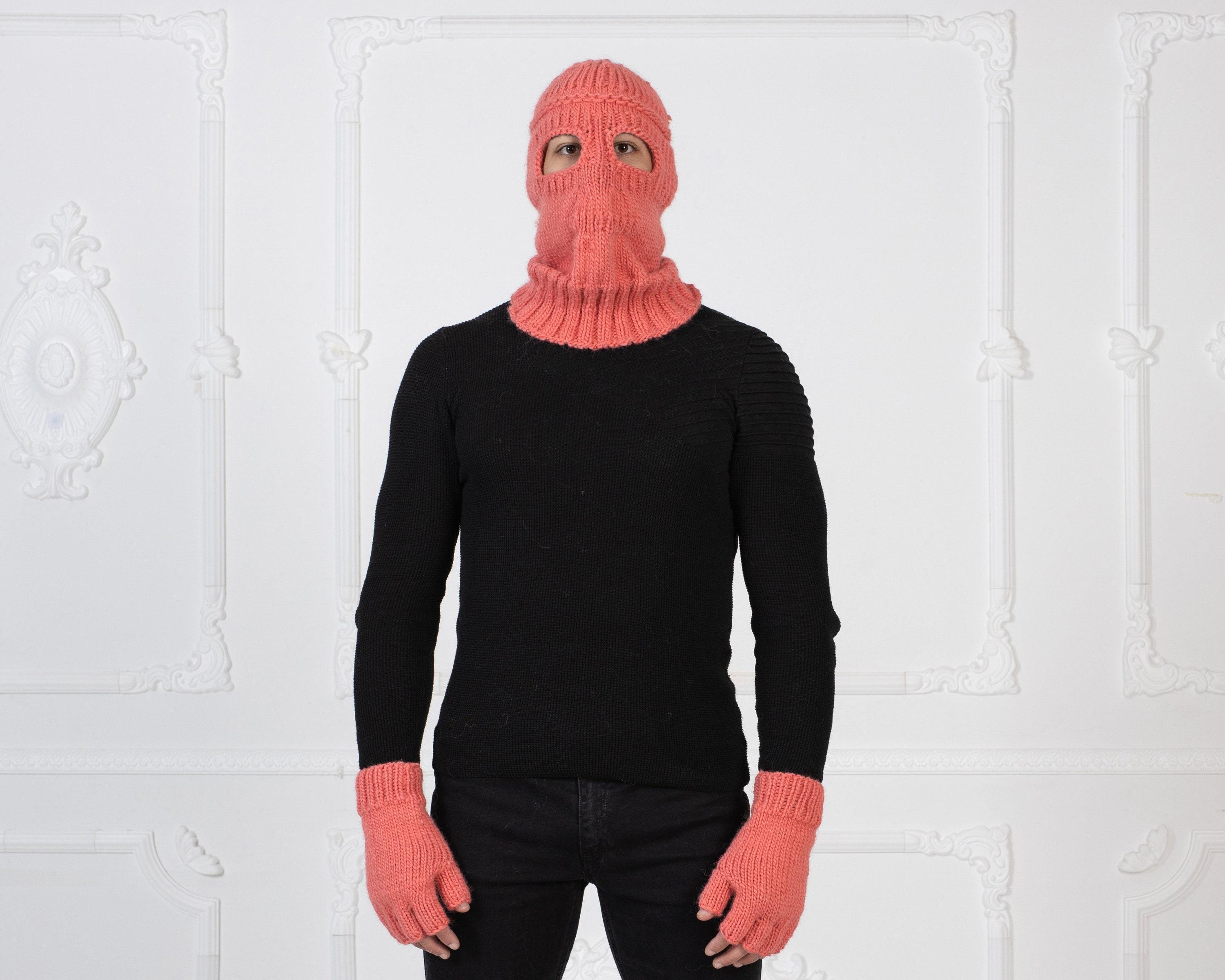 One Available , Pink Wool Balaclava, Woolen Beanie, Winter Ski Mask ...