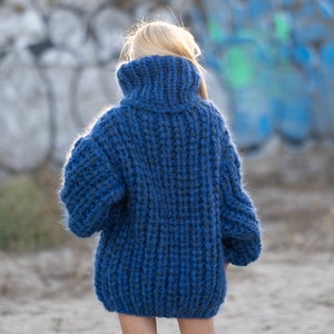 10 Strands of Yarn Chunky Blue Mohair and Alpaca and Merino Wool Mix ...