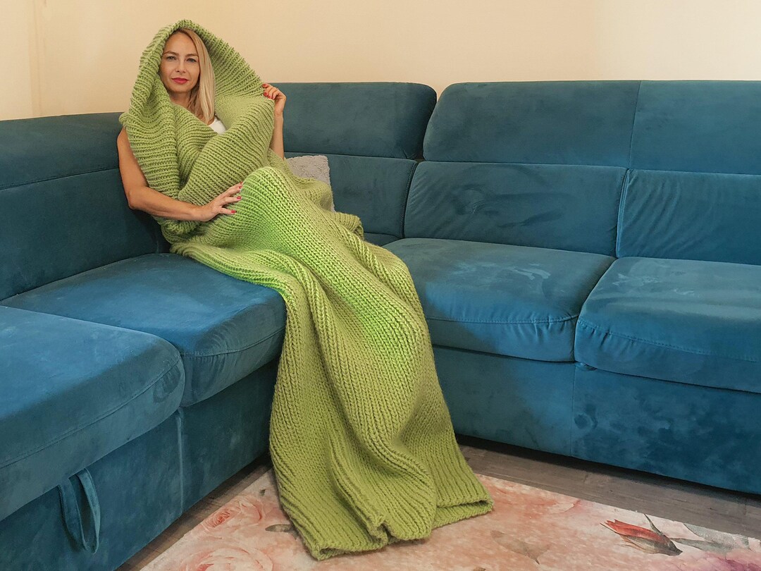 Long Tube Blanket Dress, Hand Knitted 100% Soft Wool Maxi Dress T1095 ...