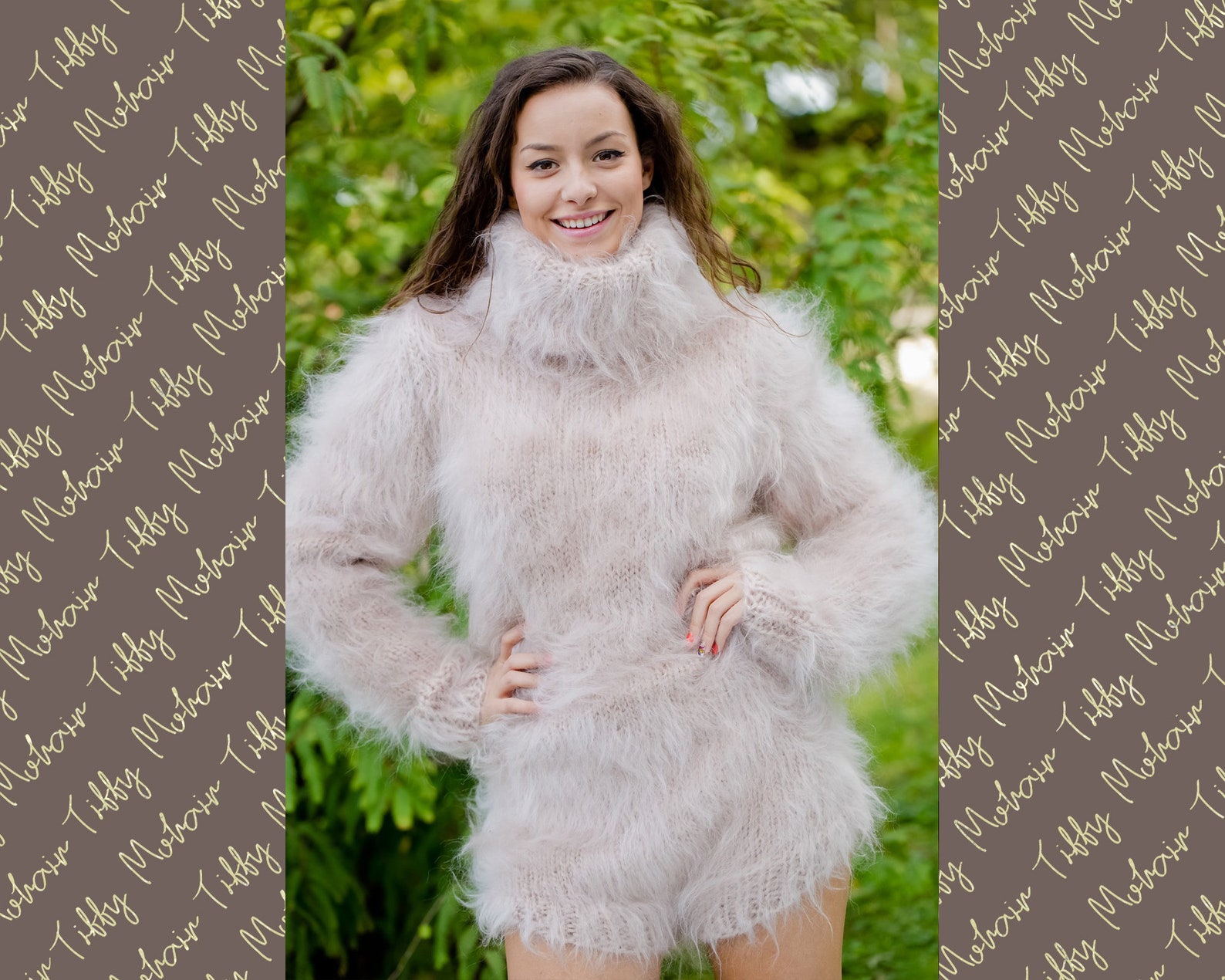 Beige Mohair Bodysuit Hand Knit Mohair Sweater Fetish Etsy