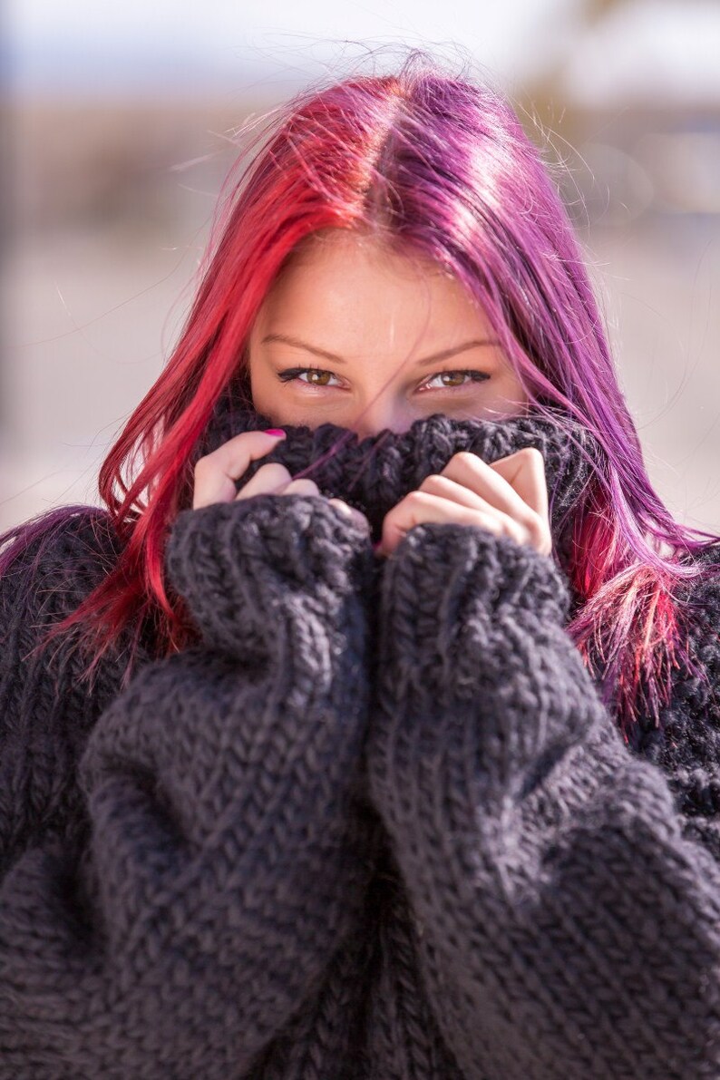 100 % Wool Sweater Big Knitted Jumper T 511 - Etsy