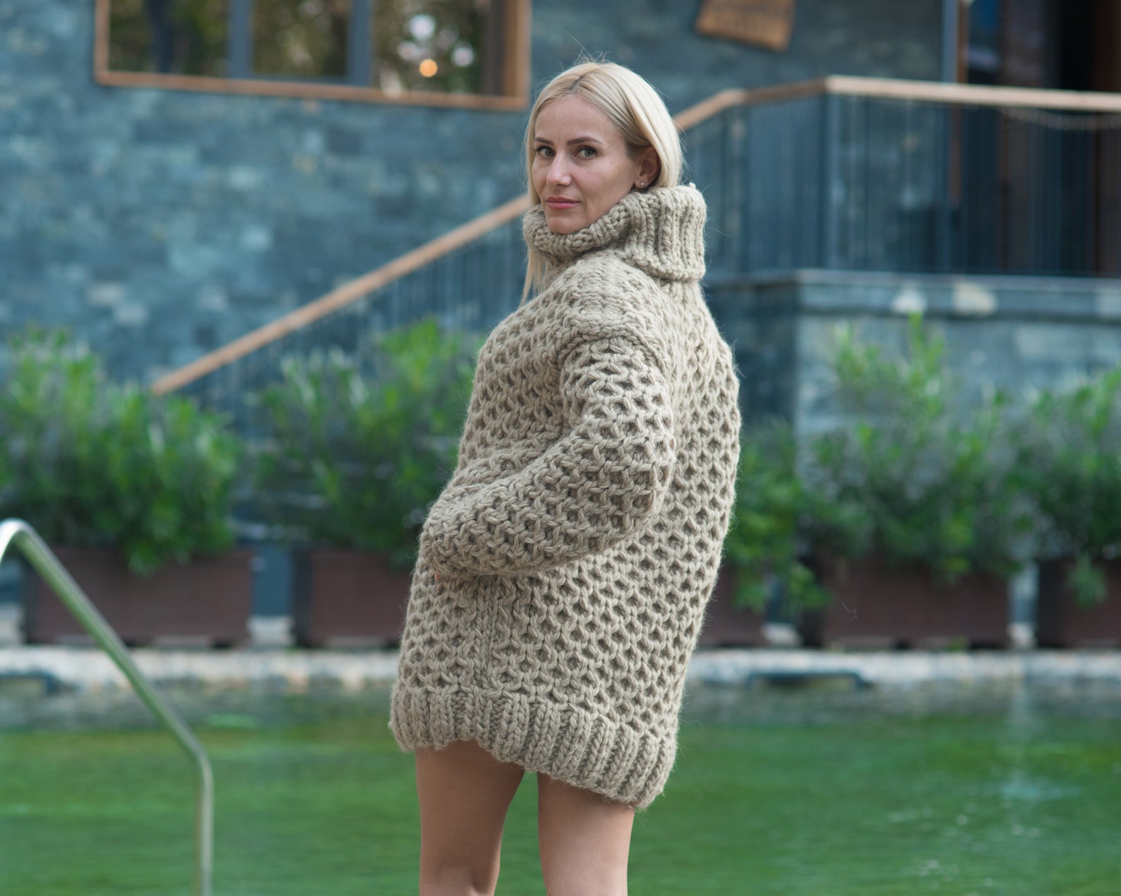 Eco Wool Sweater Honeycomb Hand Knitted Woolen Jumper T811 - Etsy