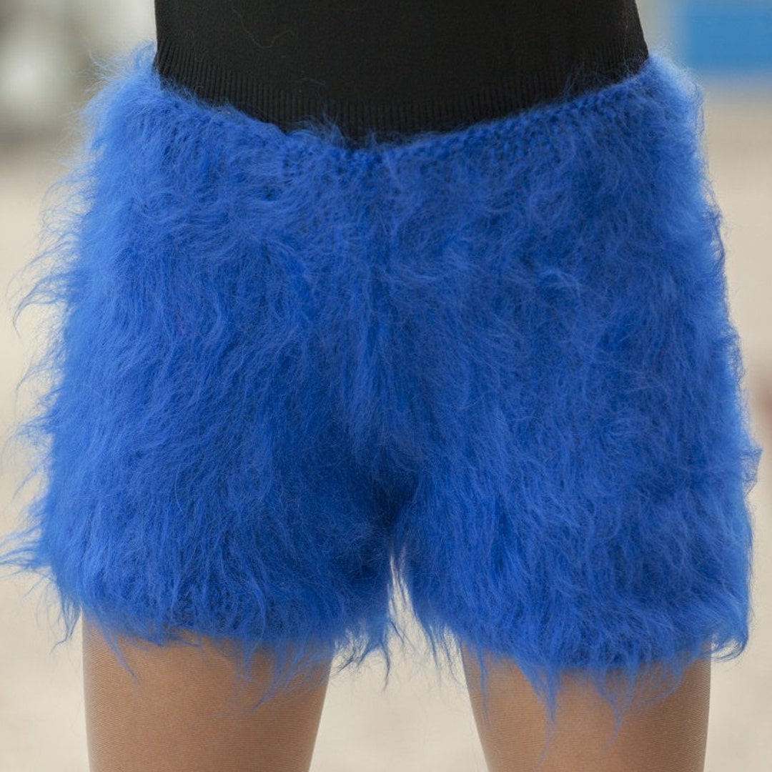 Blue Mohair Shorts , Hand Knit Boxers, Fluffy Shorts, Fetish Panties ...
