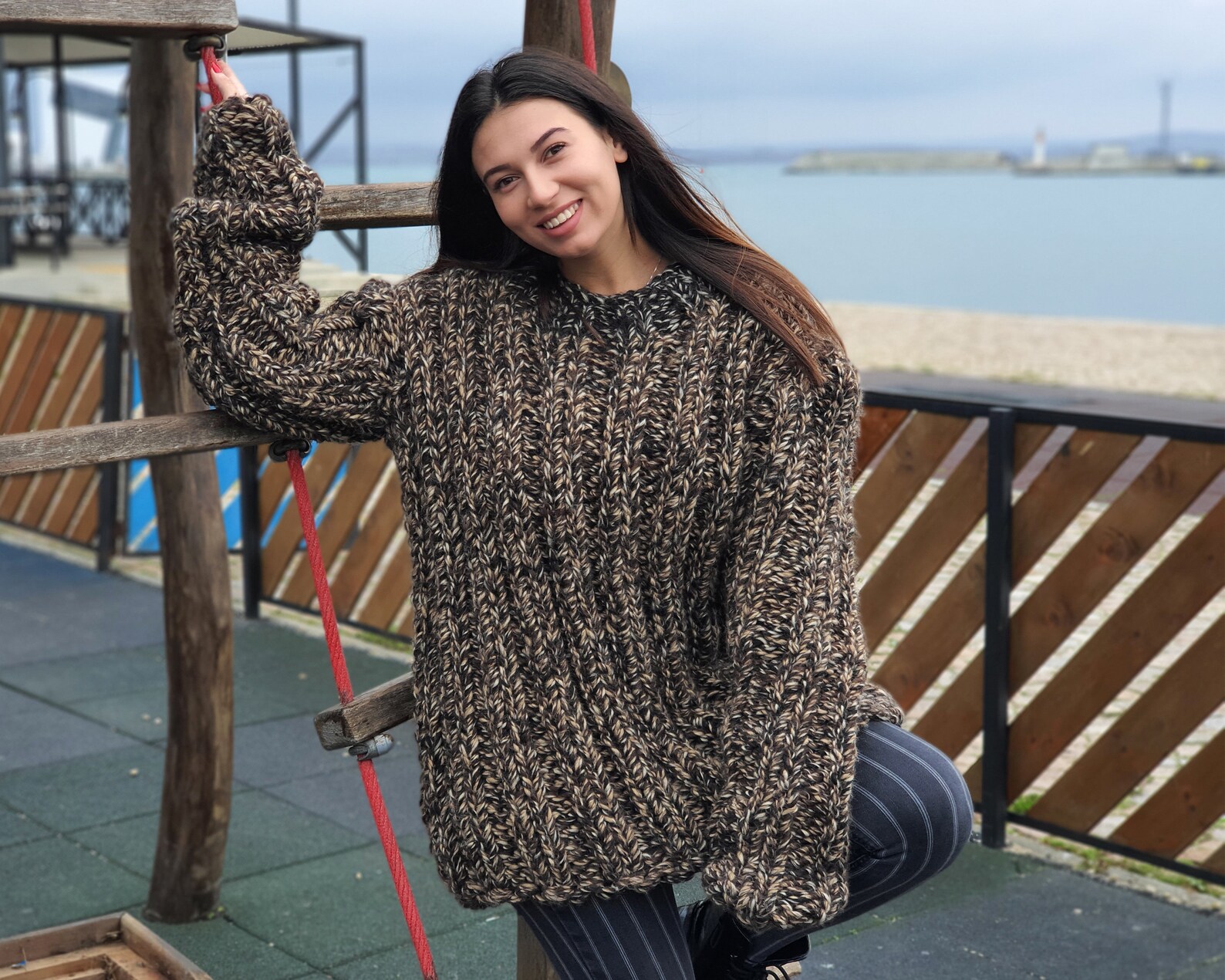 Extra Chunky Ribbed Jumper Hand Made of Alpaca and Lambswool Melange ...