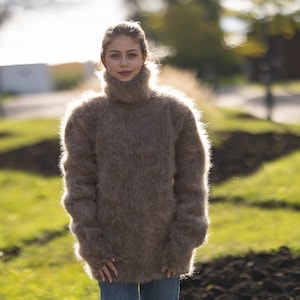 Extra Hairy Italian Kid Mohair Sweater – Hand-knitted Very Fluffy ...