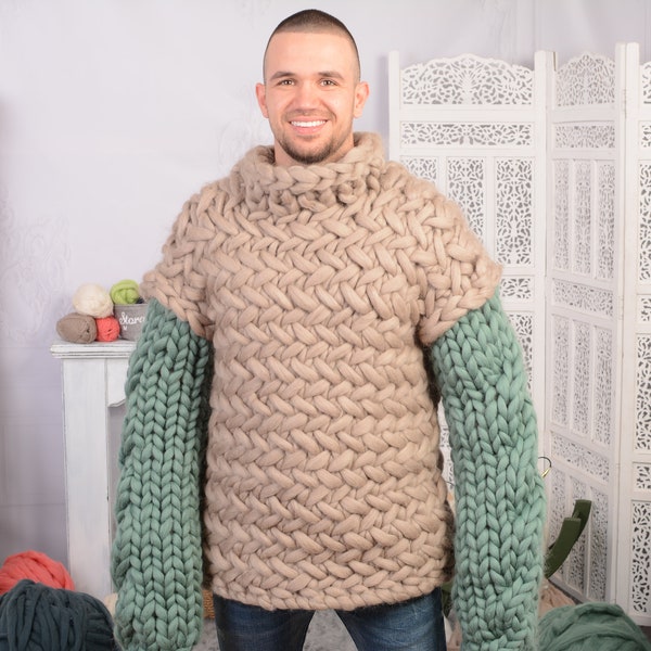 Chunky Knit Sweater - Etsy