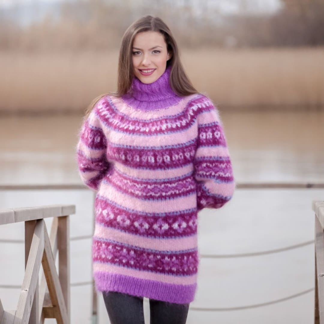 Vintage Nordic Sweater, Scandinavian Hand Knitted Pullover T436 - Etsy