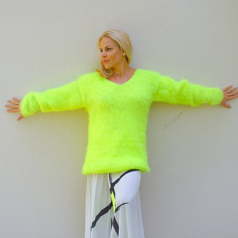 Neon Knit Cardigan - Etsy