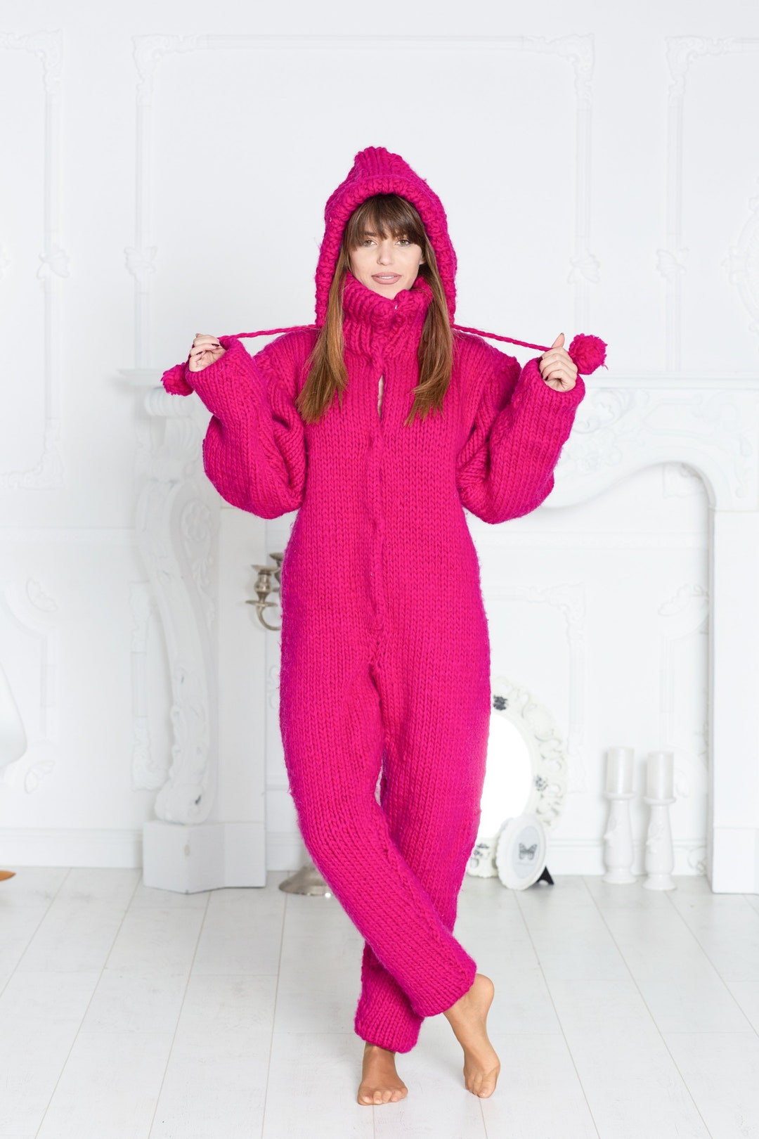 3.5 Kg Wool Catsuit Hand Knit Woolen Overall Hooded Catsuit - Etsy UK