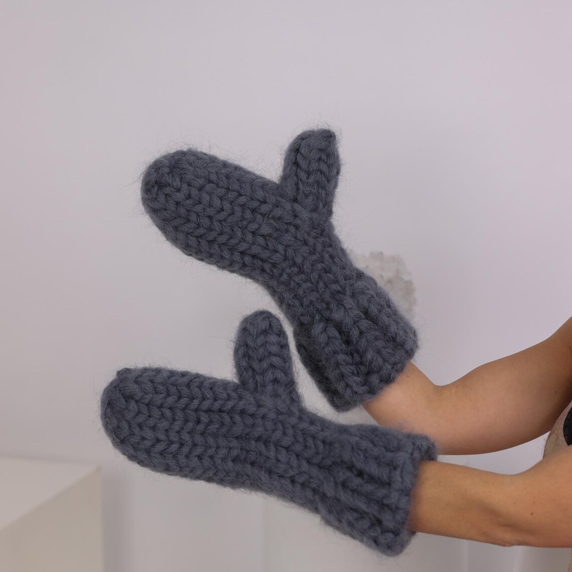Extra Chunky Mohair Mittens – Hand Knitted 20-strand Fuzzy Wool Gloves ...