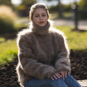 Extra Hairy Italian Kid Mohair Sweater – Hand-knitted Very Fluffy ...