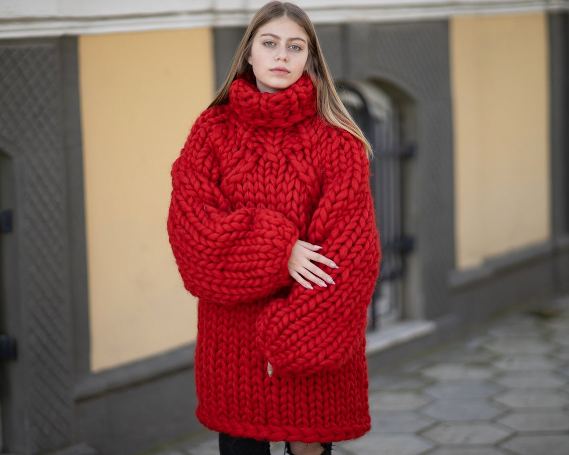 CHUNKY KNIT SWEATER bulky sweater Giant knit sweater Chunky | Etsy