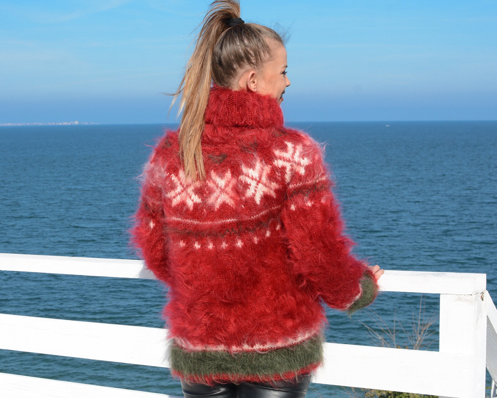 Red Norwegian Mohair Sweater Hand Knit Sweater Women Mohair - Etsy