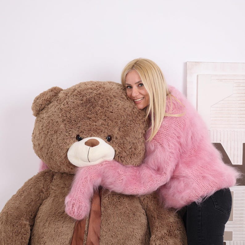 Pink Mohair Sweater – Hand-knitted Fluffy Turtleneck With Extra Long ...