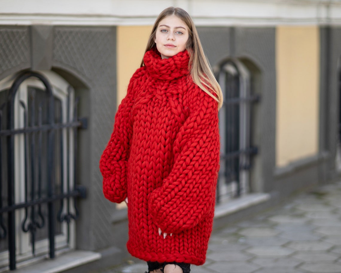 CHUNKY KNIT SWEATER bulky sweater Giant knit sweater Chunky | Etsy