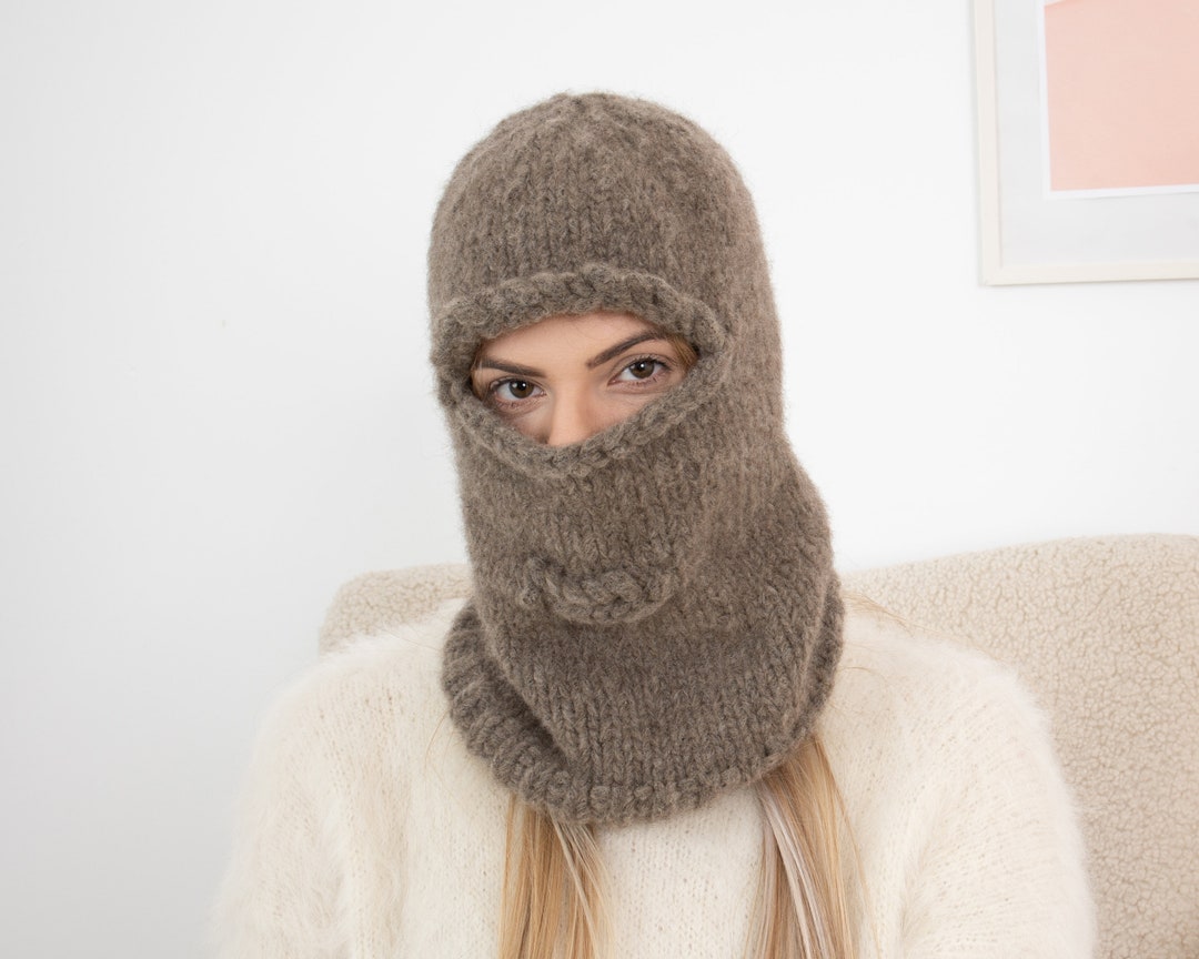 Yak Yarn Balaclava, Chunky Balaclava Knitted in Soft Yarn T1342 - Etsy
