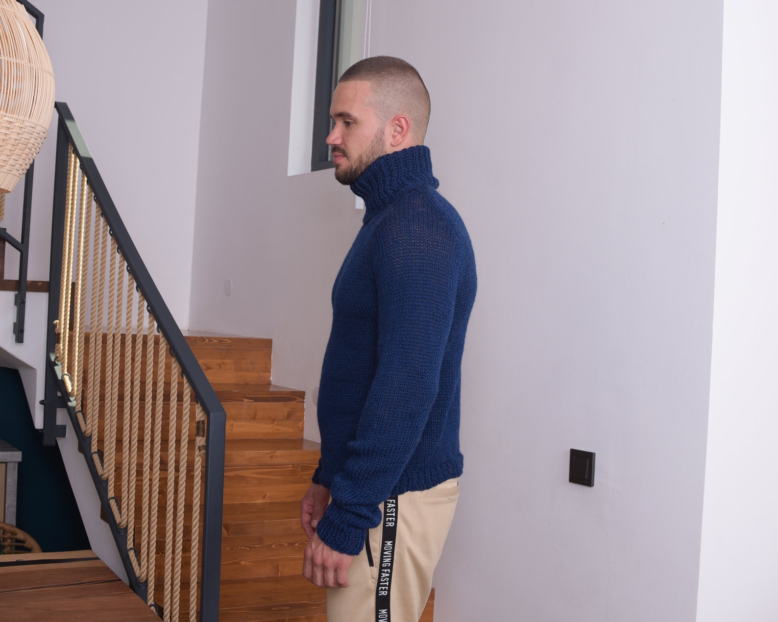 Itchy Wool Sweater Hand Knit Pullover Chunky Sweater - Etsy