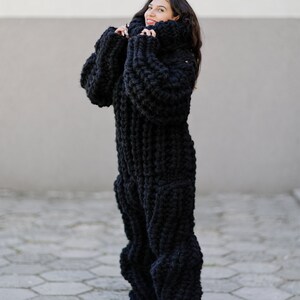 16 Strands Wool Catsuit , 100 % Wool Hand Knitted Woolen Catsuit With ...