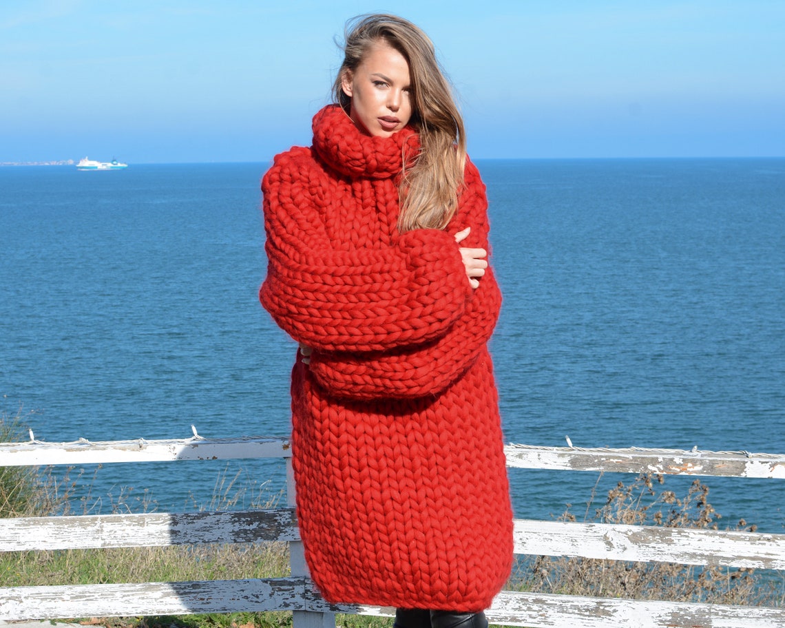 CHUNKY KNIT SWEATER Bulky Sweater Giant Knit Sweater Chunky - Etsy