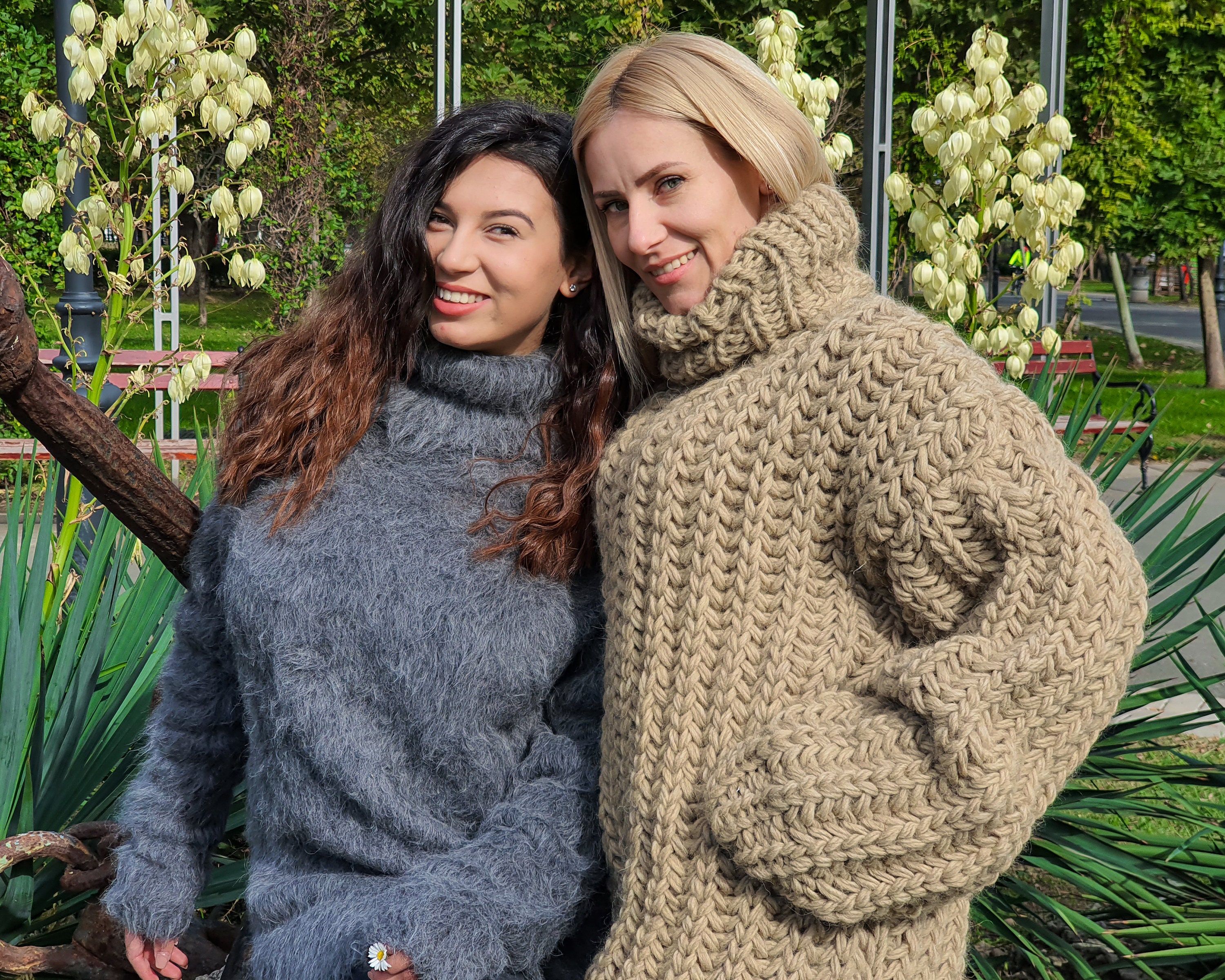 Oversized Eco Wool Sweater in English rib Thick Hand Knitted | Etsy