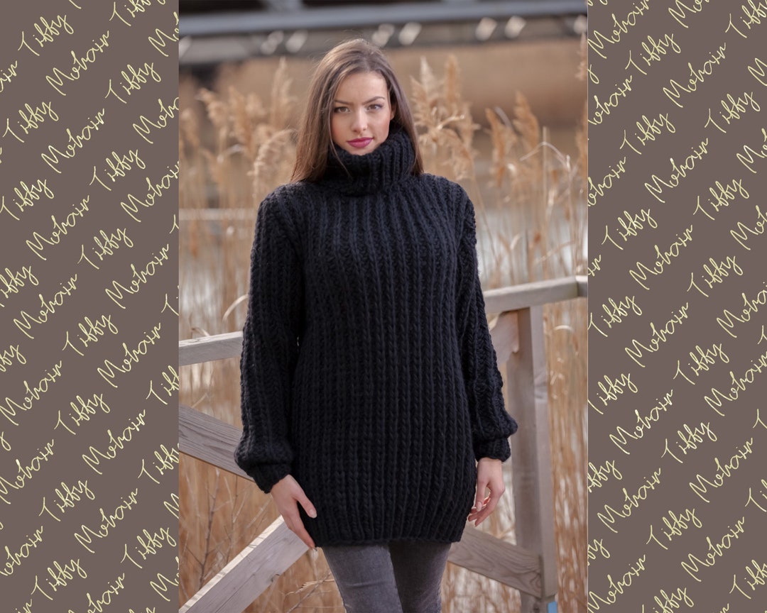 Black Wool Sweater T440 - Etsy