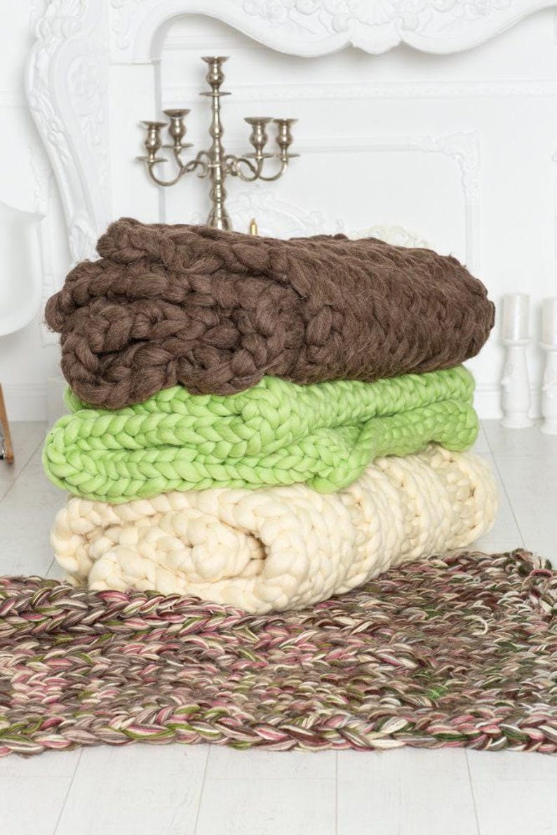 One Available Soft Wool Blanket 45 X 60 ", Hand Knittted Throw, Giant Blanket T609 - Etsy UK