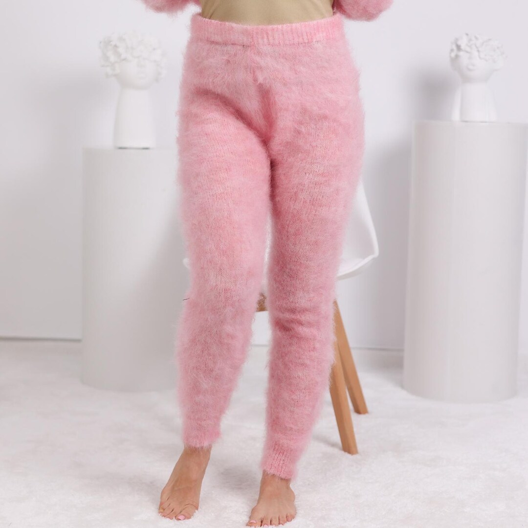 Luxury Mohair Knit Pants – Hand Knitted Fluffy Wool Trousers T1810 - Etsy