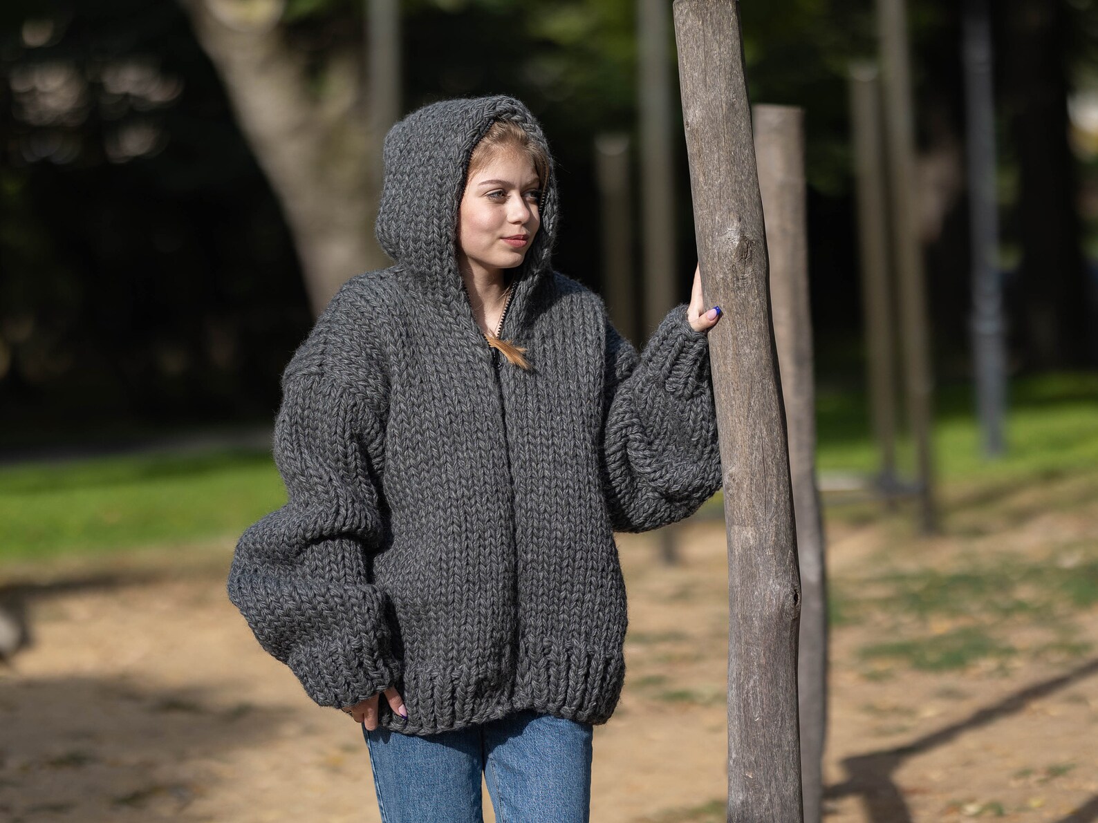Fully Closed Wool Cardigan Chunky Zipped Jacket T1286 - Etsy