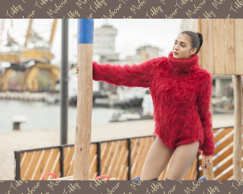 Mohair Bodysuit Knit Bodysuit Giant Turtleneck Fetish Body Etsy