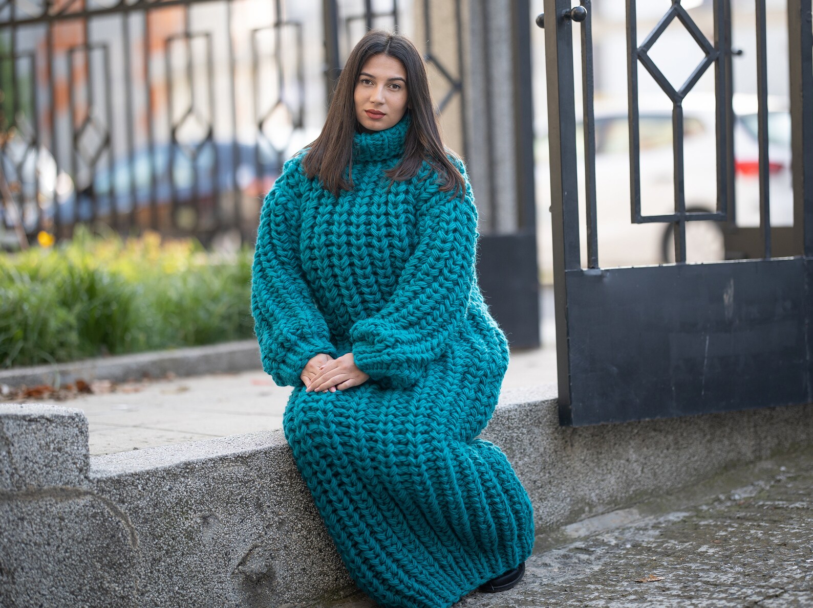 Extra Chunky English Rib Wool Dress Knit Sweater Dress - Etsy